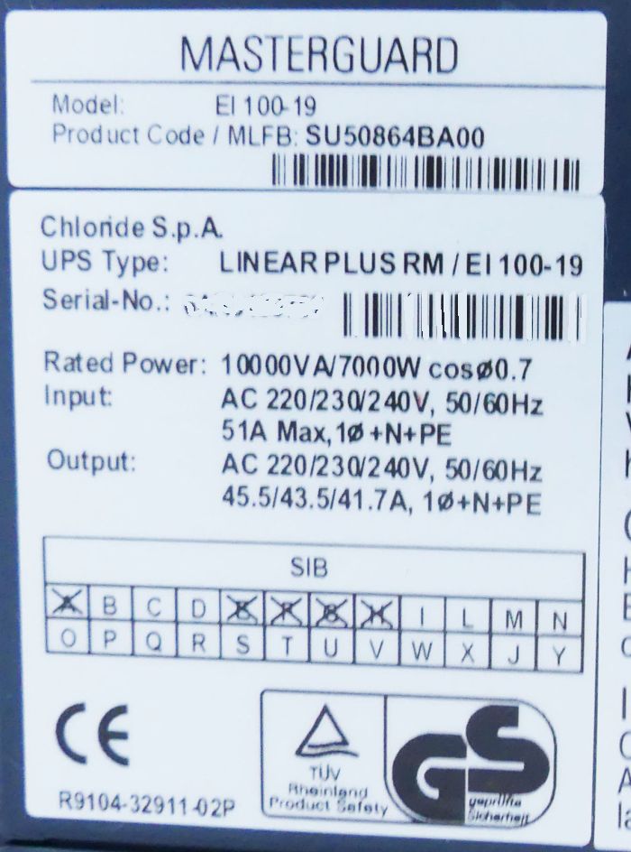 Ersatzakku für Masterguard Chloride Linear Plus EI 100-T und EI 100-19 ...
