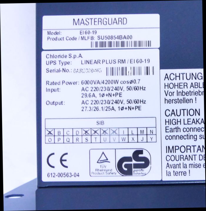 Batterie für Masterguard Chloride Linear Plus RM / EI 60-19 (kleine ...