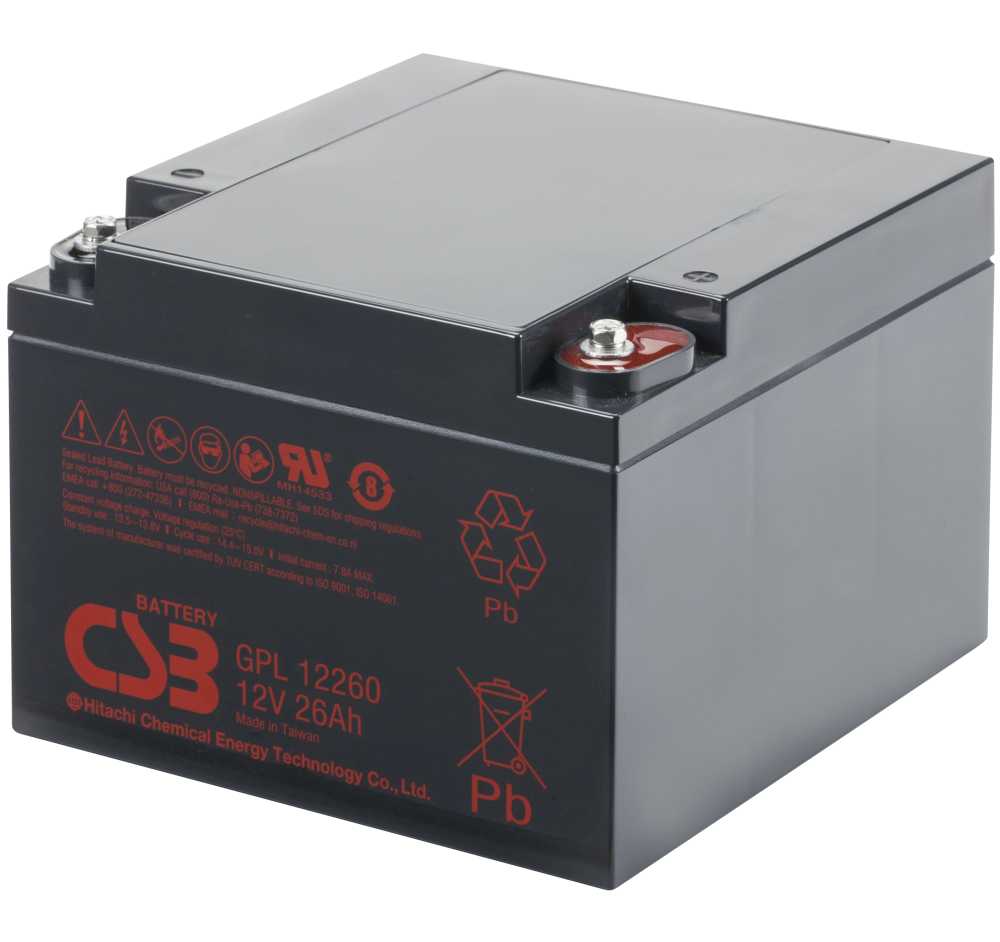 CSB Battery GPL12260 12V 26AH Blei-Akku (AGM), Longlife | ZDIS